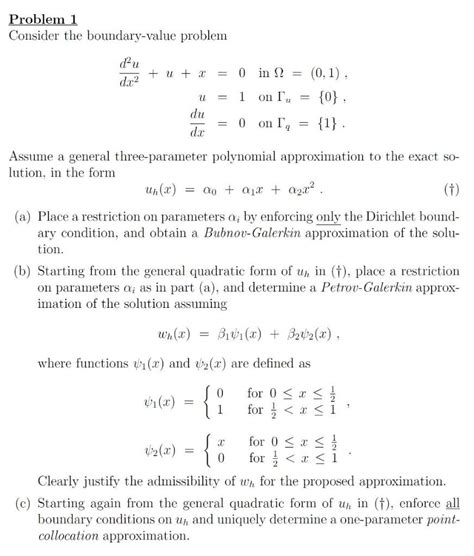 Solved Problem 1 Consider The Boundary Value Problem