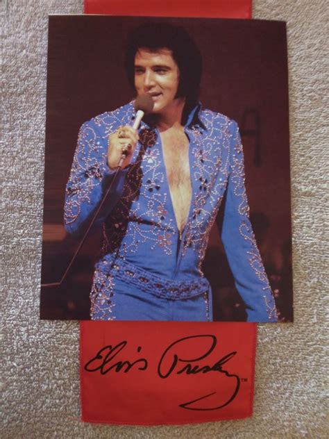 Elvis Presley Signature Red Scarfandelvis Concert Photo 8x10 Lot 2 Rs Ebay