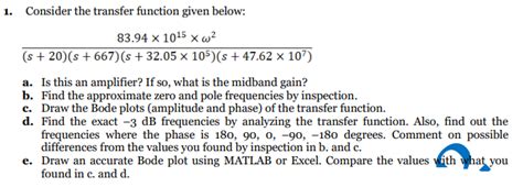 1 Consider The Transfer Function Given Below Chegg Com