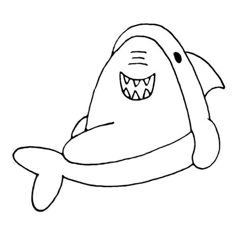 鲨鱼卡通简笔画 鲨鱼卡通画简笔画 苗苗知道