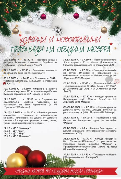 Коледно Новогодишна програма на Община Мездра Враца плюс вести от Дунав до Балкана