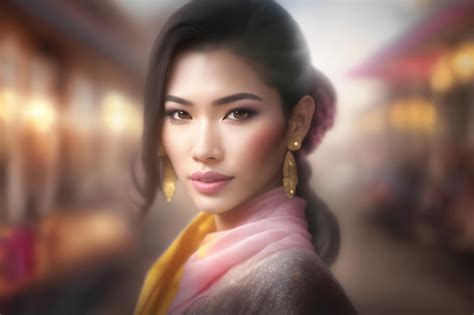 Premium Ai Image Portrait Of A Beautiful Asian Thai Woman Neural Network Ai Generated