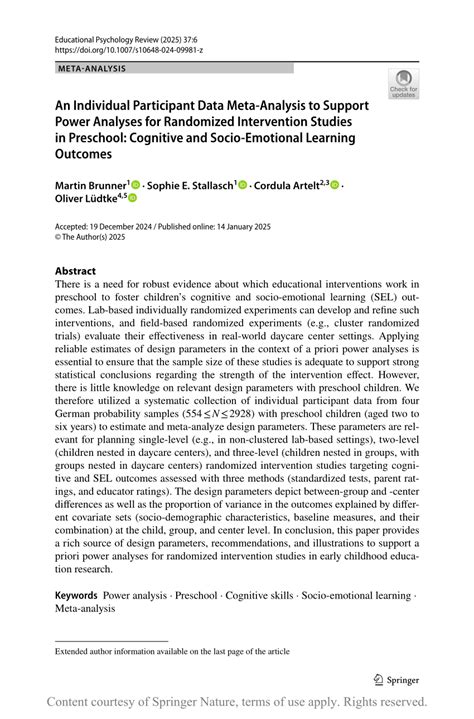 Pdf An Individual Participant Data Meta Analysis To Support Power Analyses For Randomized