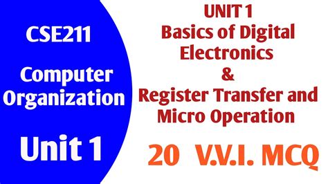 Unit 1 Computer Organization And Design Cse211 Lpu Youtube