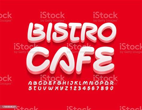 벡터 크리에이티브 사인 비스트로 카페 현대 알파벳 문자 및 숫자 세트 고객에 대한 스톡 벡터 아트 및 기타 이미지 고객 그래픽 프린트 대문자 Istock