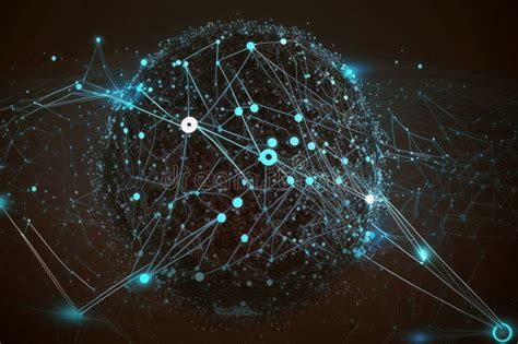 Neural Network Futuristic Big Data Visualization Wave Connecting