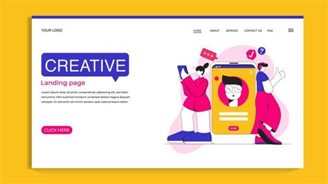 Premium Vector Vector Flat Design Ui Ux Landing Page Template