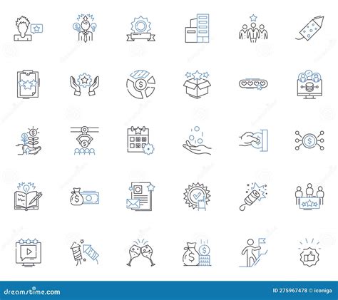 Profit Optimization Line Icons Collection Efficiency Revenue Cost