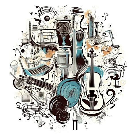 Group Of Different Musical Instruments On White Background Stock Illustration Illustration Of
