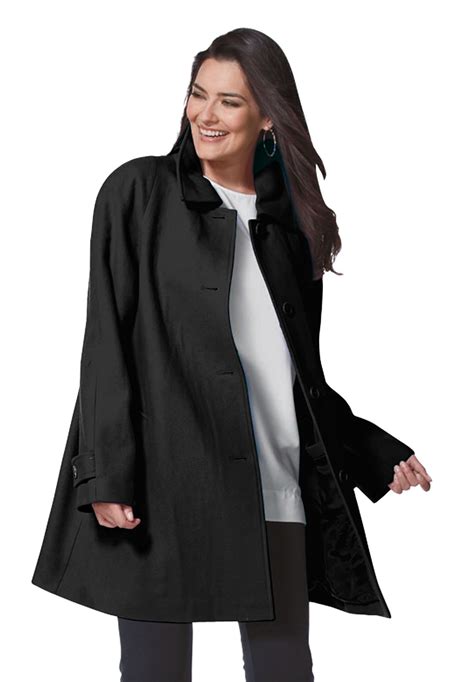 Plus Size Coat A Line In Wool Blend