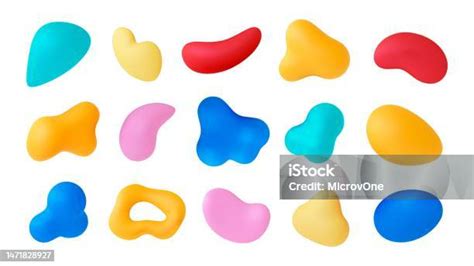 다양한 3d 추상 현대 모양 격리 된 액체 형태 플라스틱 렌더링 모방 장식 색상 디자인 벡터 그래픽 아트 요소 추상적인에 대한 스톡 벡터 아트 및 기타 이미지 Istock