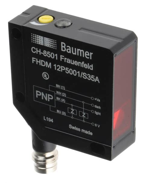 FHDM12P5001 S35A Baumer Baumer Diffuse Photoelectric Sensor Block
