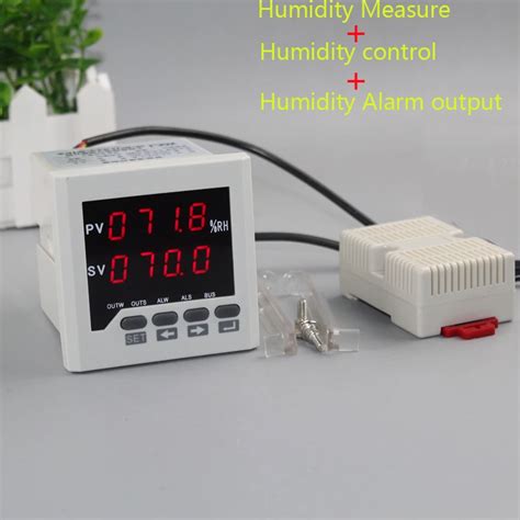 Humidity Controller With Humidity Sensor With Alarm Output Humidity Moisture Panel Meter With