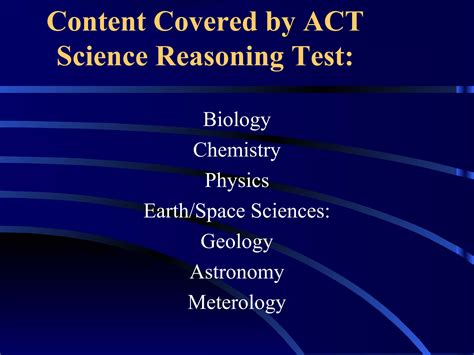 Act Science Reasoning Test Ppt