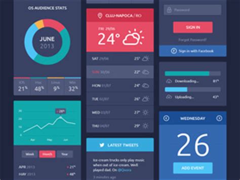 Flat Design UI Components GraphicBurger