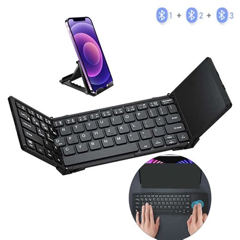 [ready Stock] Jomaa Foldable Wireless Mobile Phone Keyboard Rechargeable Keyboard With Touchpad