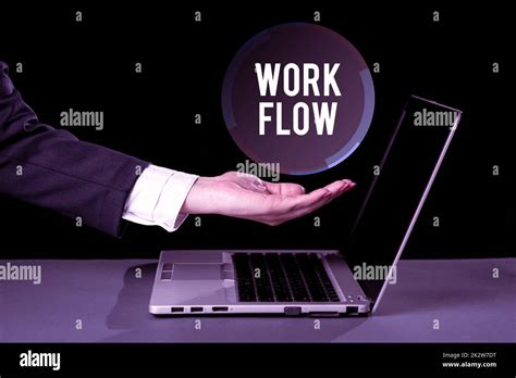 Sign Displaying Work Flow Business Approach Continuity Of A Certain
