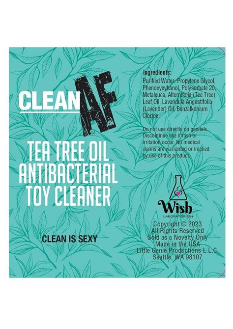 Clean AF Sex Toy Cleaning Spray 4oz Tea Tree Love Bound