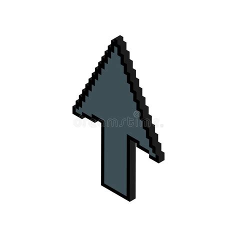 Arrow Isometric Pixel Icon Web Cursor Click Mouse Symbol Computer