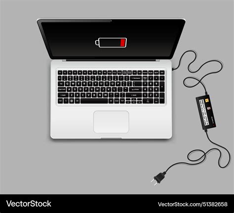Laptop With Charging Disabled And Low Battery Sign