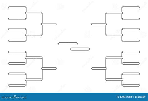 simple tournament bracket template for 16 teams on white background