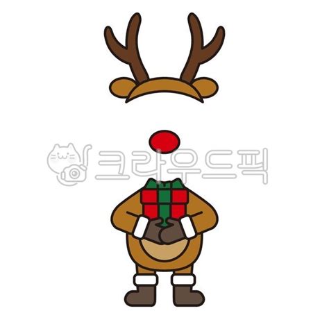 루돌프 캐릭터 합성 크리스마스 성탄절 사진 이미지 일러스트 캘리그라피 Muuna작가