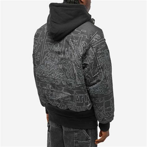 Fucking Awesome Mens Reversible Varsity Puffer Jacket In Lettermanlast Supper Fucking Awesome