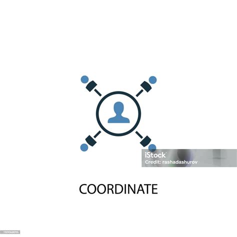 좌표 개념 2 컬러 아이콘 간단한 파란색 요소 그림입니다 콘좌표 개념 기호 디자인 웹 및 모바일 Ui Ux에 사용할 수 있습니다 아이콘에 대한 스톡 벡터 아트 및 기타