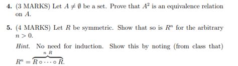 Solved 3 ﻿marks ﻿let A≠o ﻿be A Set Prove That A2 ﻿is An