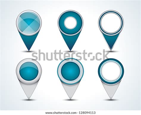 Set Map Pointers Stock Vector Royalty Free Shutterstock
