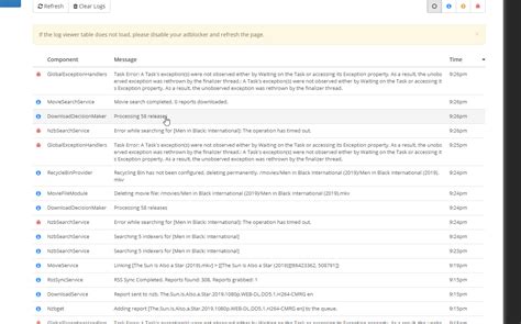 Global Exception Handlers Task Error · Issue 3668 · Radarrradarr · Github