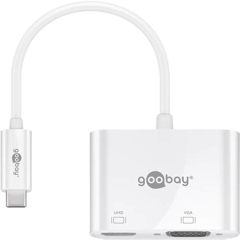 Goobay USB C Multiport Adapter HDMI VGA Udvider En USB C Enhed Med En HDMI Og En VGA Port