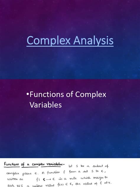 Complex Analysis Crash Course Pdf Technology And Engineering