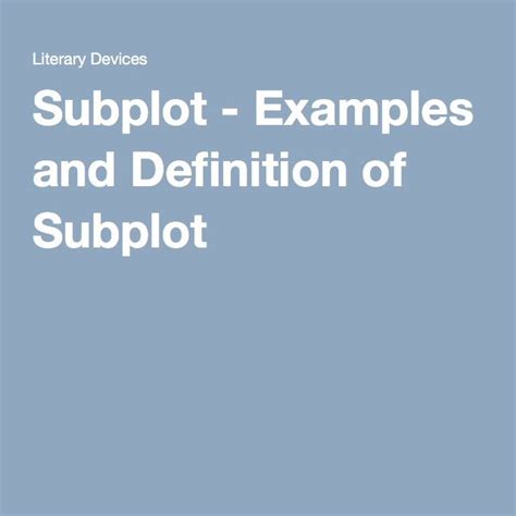 subplot examples and definition of subplot definition of set