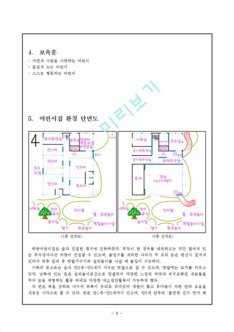 유아보육시설어린이집 운영계획안사범교육레포트