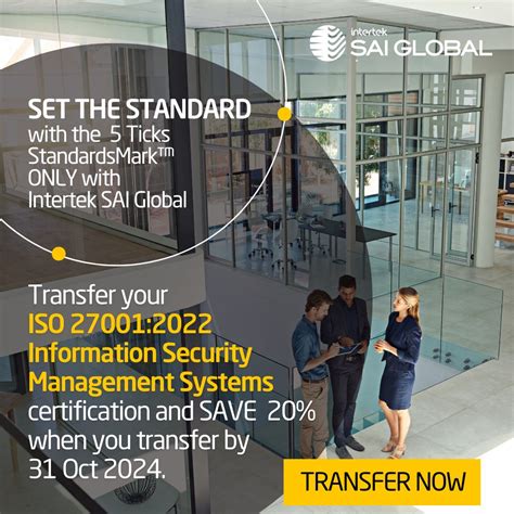 Intertek Sai Global On Linkedin Set The Standard Transfer Your Iso 27001 Information Security