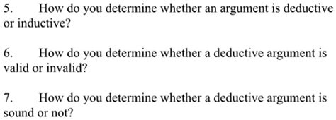 Solved 5 How Do You Determine Whether An Argument Is Deductive Or