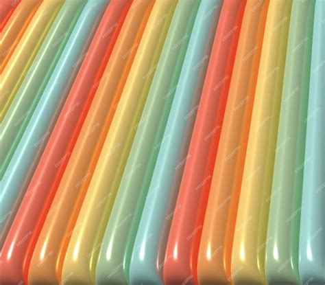Premium Photo Multicolored Inflated Lines With A Shiny Surface 3d Rendering Illustration