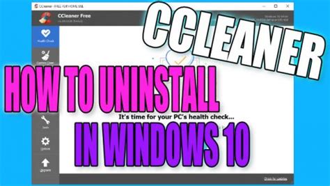 How To Uninstall Ccleaner From Windows 10 Computer Computersluggish