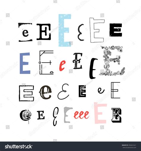 Set Letter E Different Style Collection Stock Vector Royalty Free 456661621 Shutterstock