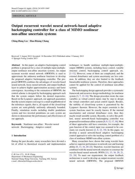 pdf output recurrent wavelet neural network based adaptive
