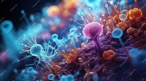 Premium Photo Candida And Bacteria Colonies Under A Microscope