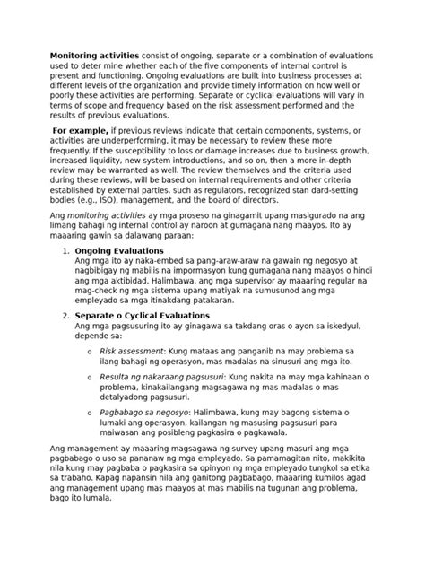 Monitoring Activities And It Reporting Pdf