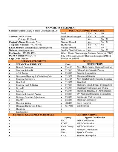 42 Effective Capability Statement Templates Examples