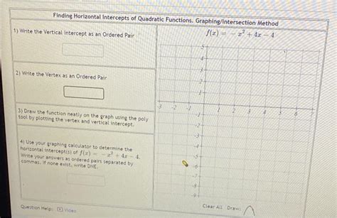 Solved Finding Horizontal Intercepts Of Quadratic Functions