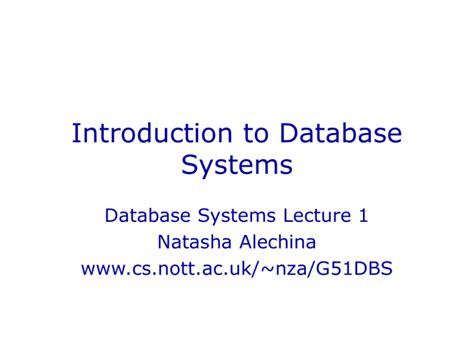 Introduction To Database Systems