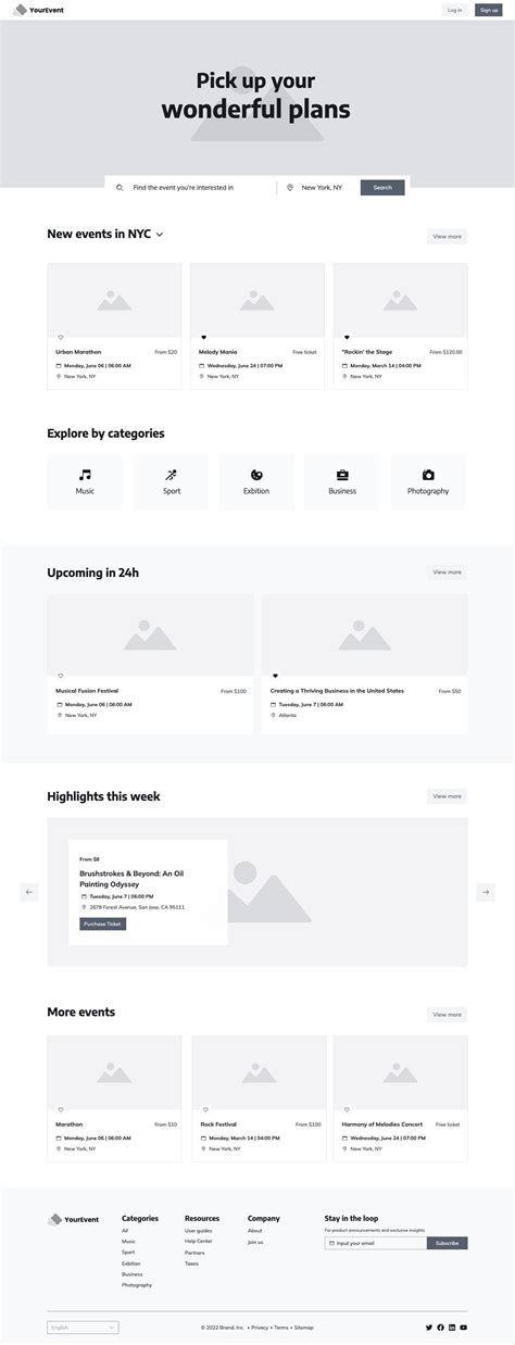 Event Management Website Wireframe Template Visily