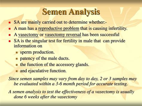 Ppt Semen Analysis And Sperm Preparation Powerpoint Presentation