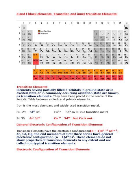 0 D And F Block Elements Pdf Lanthanide Transition Metals