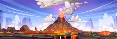 플로팅 아케이드 게임지도 아이콘 디자인에 마그마 흐름과 풍경의 스톡 벡터 ©klyaksun 692256794